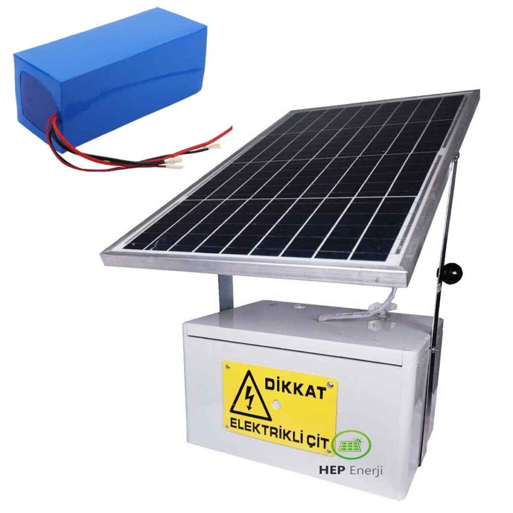 Güneş Panelli Elektrikli Çit Cihazı 25 Watt Lityum Li-ion Bataryalı ...